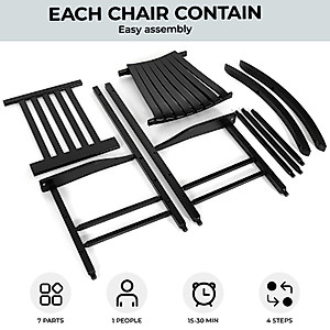 TLGREEN Outdoor Rocking Chair, Solid Wood Oversized Rocking Chair Outdoor with Wide Seat，All Weather Porch Patio Wooden Rocking Chair, Easy to Assemble for Indoor,Outdoor （Black）