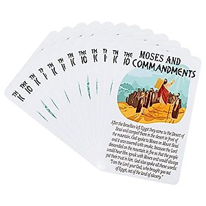 Moses 10 Commandments White 3.5 x 2.5 Cardstock Keepsake Bookmarks Pack of 12