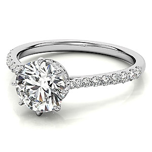 Kiara Gems 2 CT Round Moissanite Engagement Ring 10K 14K 18K Solid Gold Moissanite Diamond Ring 925 Sterling Silver Solitaire Engagement Ring Wedding Ring for Women (7)