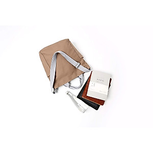 Jeelow Canvas Market Tote HandBag Crossbody Shoulder Bag Purse For Men & Women With Zipper (Brown Tote)