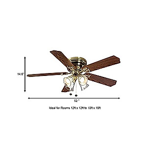 Hampton Bay Carriage House 52 in. LED Indoor Polished Brass Ceiling Fan with Light Kit