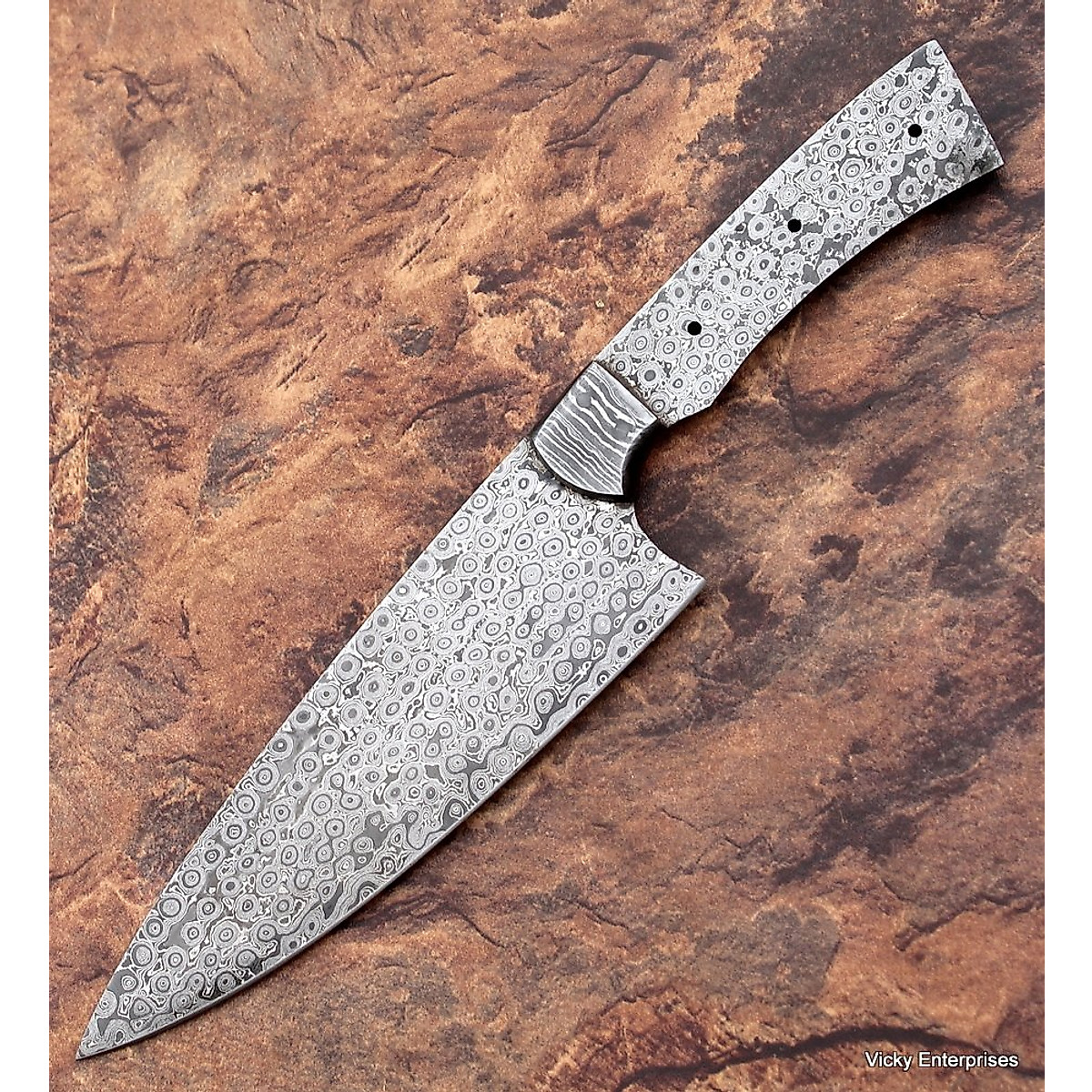 JNR Traders Damascus Steel Chef Knife Blank Blade Knife Making Material Diy 10.5" Handmade Full Tang Thin Ultra-Sharp Professional Kitchen Knife Blade Blank 9045Rd