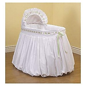 Baby Doll Bedding Pretty Ribbon Bassinet Set, Mint