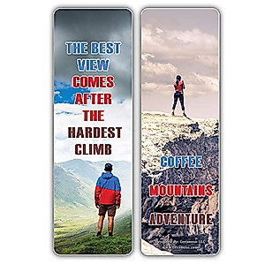 Creanoso Inspiring Rock Climbing Sayings (12-Pack) – Six Assorted Quality Bookmarker Cards Bulk Set – Premium Gift for Climbers, Professionals, Men & Women, Adults – Adventure Giveaway Ideas