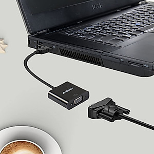 Anbear Display Port to VGA, Displayport to VGA Converter Gold Plated (Male to Female) for DisplayPort Enabled Desktops and Laptops to VGA Converter Connect Displays