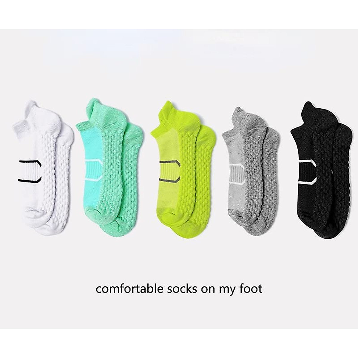 ADILAIDUN Women Athletic Socks No Show, 7/14 Pairs Running Socks Cushion Padded Ankle Socks Athletic Sports Socks Low Cut Size 5-12 (Green-14 Pairs)