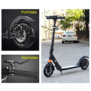 SZNWJ ygqtbc Kick Scooter for Adults, Teens | Foldable, Lightweight w/Wheel Bearings | Height-Adjustable, Max Load (Color : White)