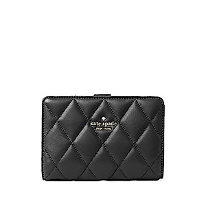 kate spade wallet for women Carey wallet in smooth quilted leather, Black, Wallet