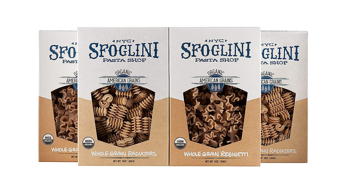 Sfoglini Organic Whole Grain Reginetti Pasta Pack of 4 | Healthy Pasta