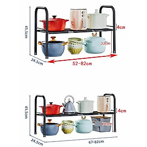 2-Tier Bathroom Kitchen Cabinet Organizers,Under Sink Storage Shelf Telescopic Adjustable with Removable Panels,for Laundry Bedroom