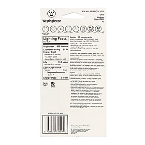 Westinghouse 3319920 60-Watt Equivalent T7 Bright White LED Light Bulb with Medium Base, Frost, 4 Count (Pack of 1)