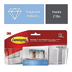 Command Medium Cabinet Organizer, 2-packages, Holds 2 lbs, Decorate Damage-Free, Clear (HOM14CLR-ES)
