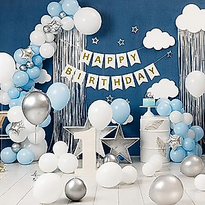 RUBFAC White Balloons, 146 pcs Different Sizes Pack of 36 18 12 10 5 Inch for Balloon Garland or Balloon Arch as Graduation Wedding Birthday Baby Shower Anniversary Party Decorations
