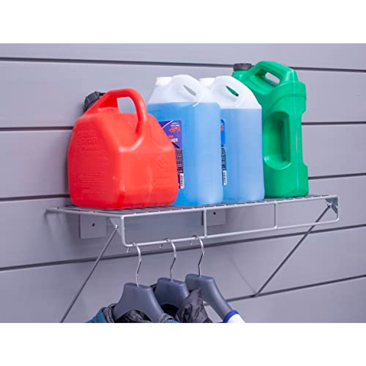 Crownwall Universal Slatwall Steel Wire Shelf with Rail, 2-Pack (24-in x 12-in)