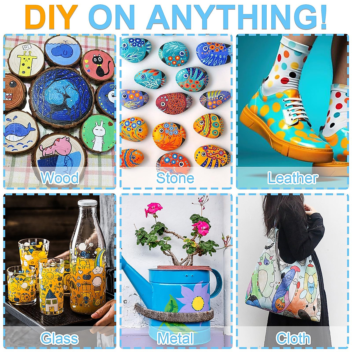 AROIC 36 Pack Acrylic Paint Pens——Writing on Any Material, Rock, Ceramics, Glass, Wood and More, Used for DIY Craft.