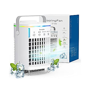 Small Portable Air Conditioner, Evaporative Air Cooler Portable, Personal Air Conditioner Mini Portable, Fans that Blow Cold Air, Desktop Cooling Humidifier Fan for Small Room/Office/Dorm/Bedroom
