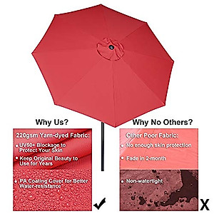 Yescom 10Ft UV50+ Aluminum Outdoor Table Patio Umbrella with Crank Tilt 3000PA Sunshade Deck Yard Garden Pool Balcony