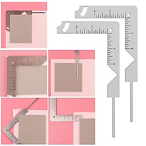 Briartw 2pcs/Set,Book Cover Guide,5-in-1 Stainless Steel Metal Bookbinding Cover Tool for Making Book Cover Creating Book Covers Out of Chipboard Simple-adding Personal Touch to A Notebook or Album
