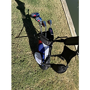 Fingerprints Junior Golf Club Set - Driver, Hybrid, 7i, PW, Putter with Stand Bag - Multiple Sizes - RH and LH (Golf Club Set for Kids 45"-52" Tall (~Age 6-10), Right)
