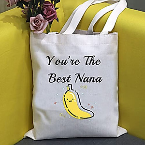 G2TUP Nana Banana Tote Bag Grandma Thank You Gift You’re The Best Nana Granny Tote Handbag (Nana Banana Tote Bag)
