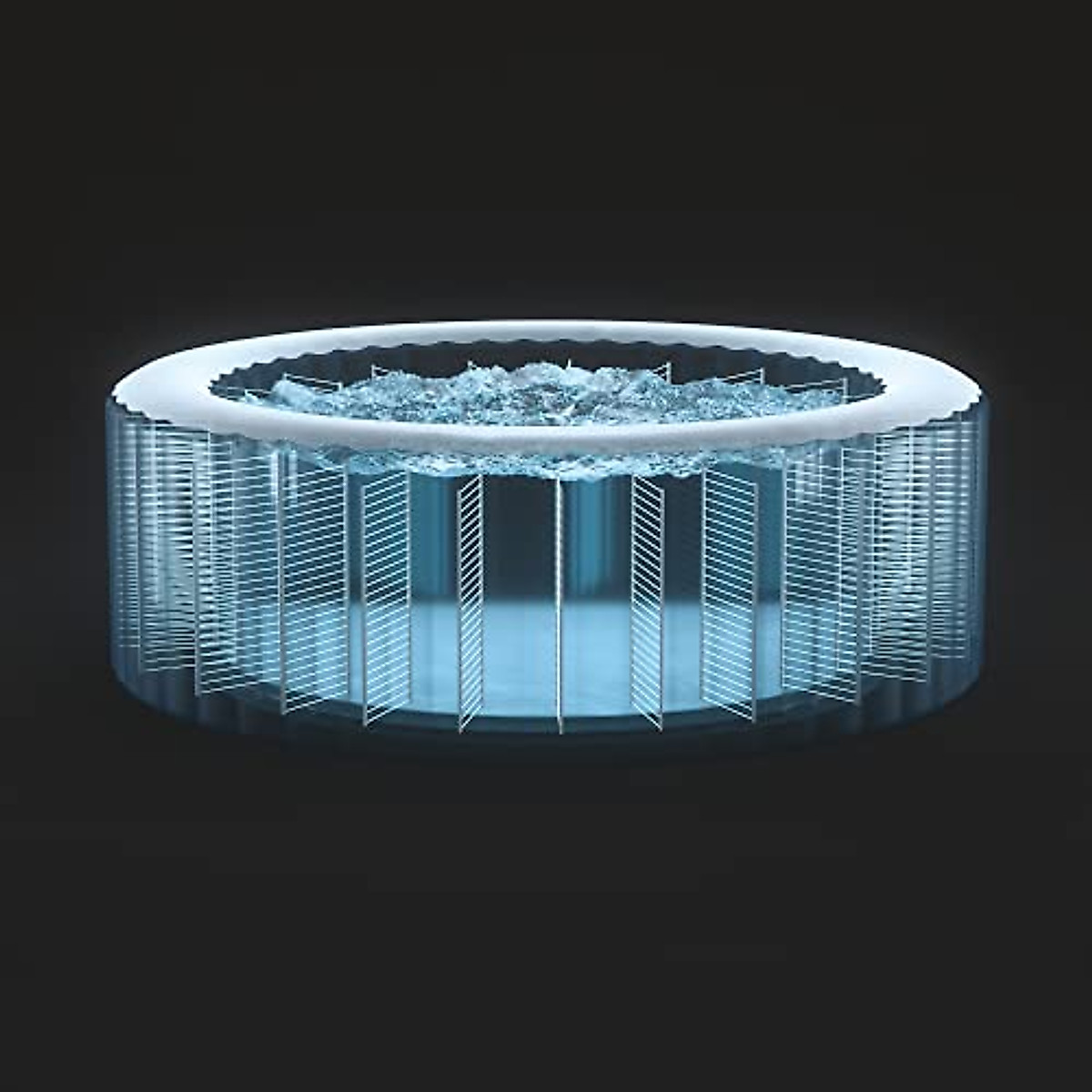 Intex 28451EP PureSpa Plus 6 Person Portable Inflatable Square Hot Tub Spa with 170 Bubble Jets and Built in Heater Pump, Greystone