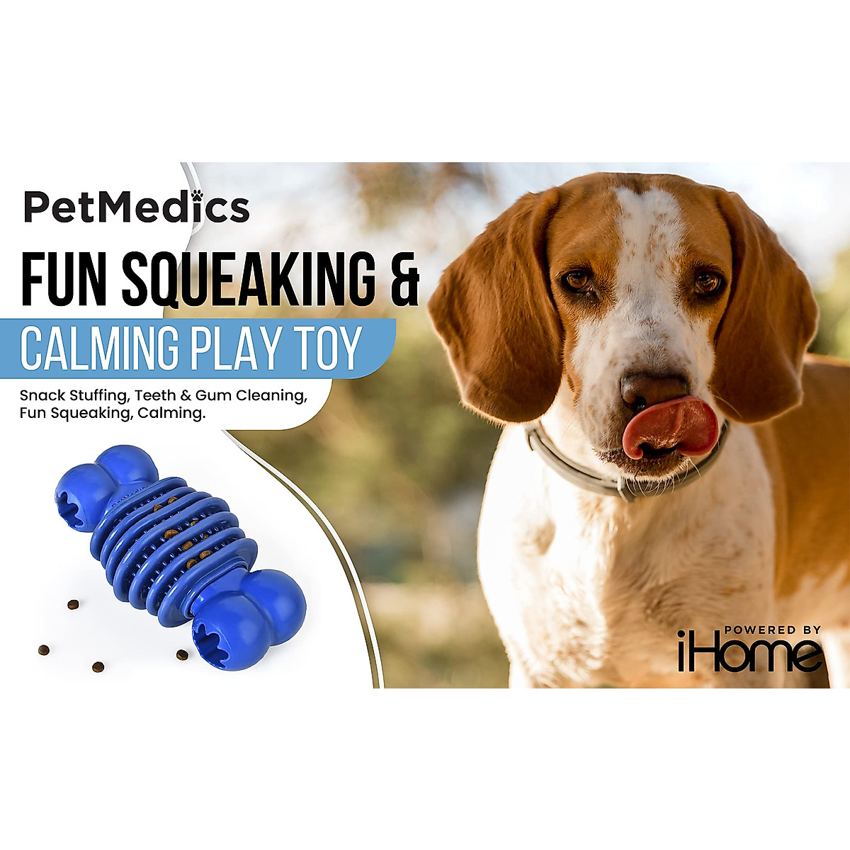 PetMedics Soothing & Wellness Durable Dog Chew Aid for Medium to Large Dogs - Moderate to Tough Chewers - Dog Toothbrush, Teething with Fun & Calming Sounds