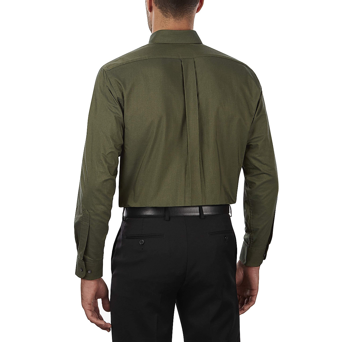 Van Heusen Men's Dress Shirt Regular Fit Oxford Solid, Dark Green, 17.5"-18" Neck 34"-35" Sleeve