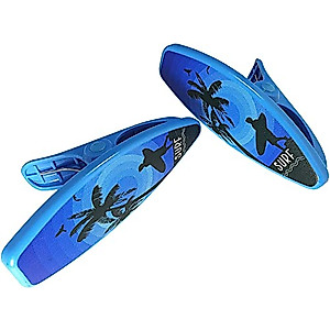 2 Set (4 Ct) Blue Surfboard / Bubble Fish Beach Towel Clips Jumbo Size for Beach Chair, Cruise Beach Patio, Pool Accessories for Chairs, Household Clip, Baby Stroller