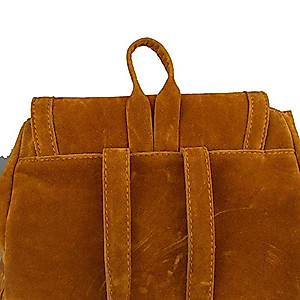 Donalworld Women Tassel Backpack Book Travel Drawstring PU Leather Bag Brown