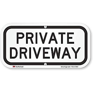 SmartSign "Private Driveway" Sign | 6" x 12" 3M Engineer Grade Reflective Aluminum