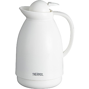 Thermos 34OZ WHT Glass Carafe, Pack of 1, white