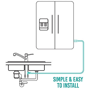 Ice Maker Fridge Quick Installation Kit with 25' Feet Tubing for Drinking Water Appliance Water Line, Solid Brass Stop Tee and Valve, 1/4" Fittings