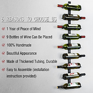 AQAREA Wall Mount Wine Rack Organizer, Wine Holder Wall Mounted, Wine Storage Display, Wine Rack Holder