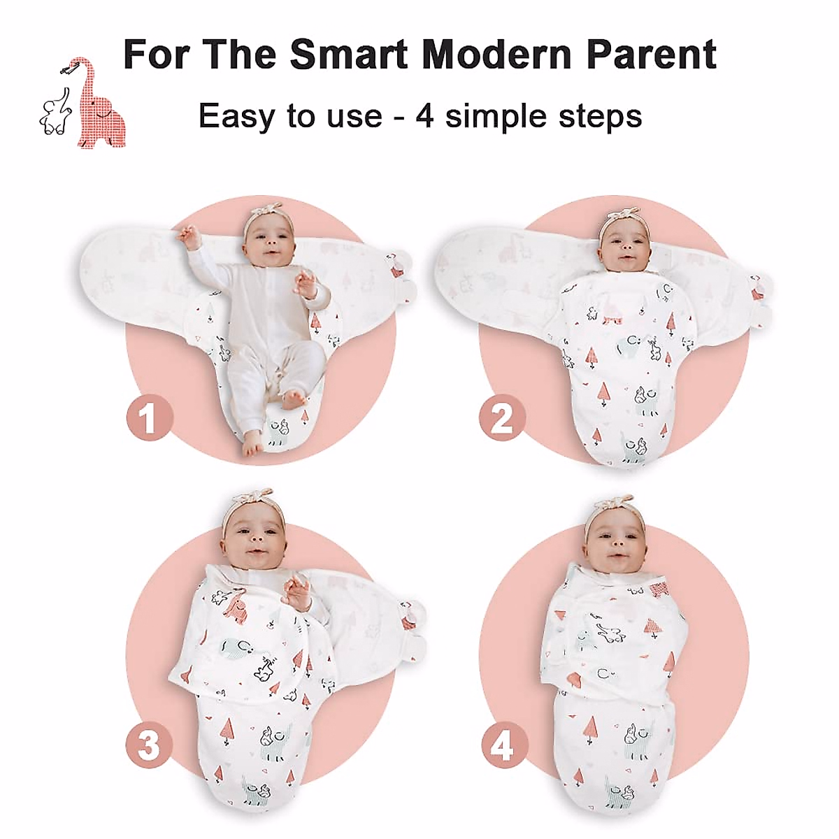 Baby Swaddle Blanket Boy Girl,Super Soft Material Newborn Adjustable Swaddles for 0-3 Months,2-Way Zipper Sleep Sack 2 Pack Wrap Set(Small/Medium)