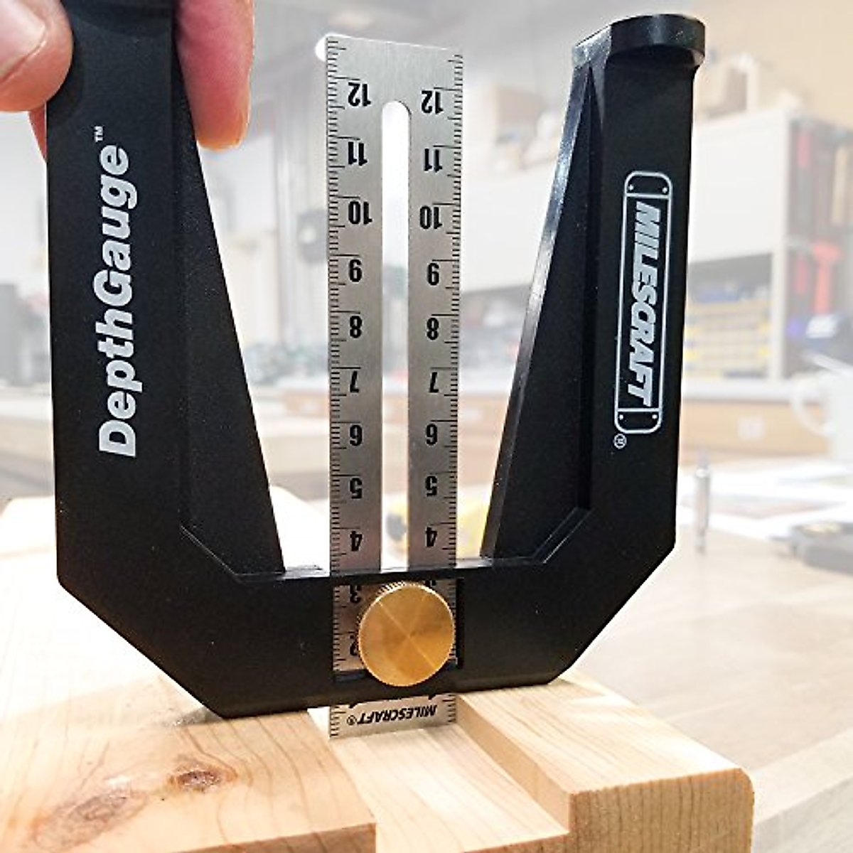 Milescraft 8601 Depth Gauge - Measure, Mark and Locate Depth of Blade or Bit on Table Saws, Router Tables, Routers and More, Woodworking
