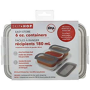 Skip Hop Baby Food Storage, Easy-Store 6oz. Containers, 3pack
