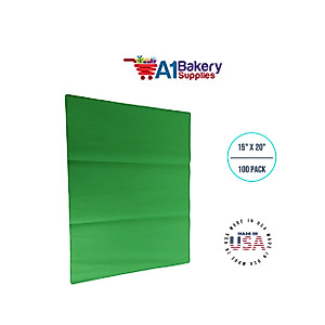 Groovy Green Tissue Paper 15 X 20-100 Sheet Pack Premium HIgh Quality Tissue A1 Bakeru Supplies Made in USA