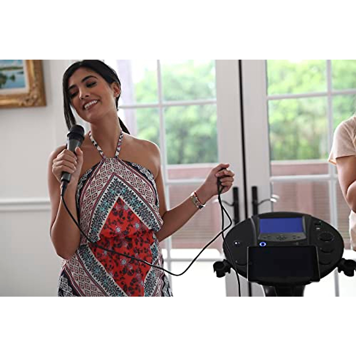 Singing Machine iSM1030BT Bluetooth Karaoke Pedestal, Karaoke Machine with Speakers, Black