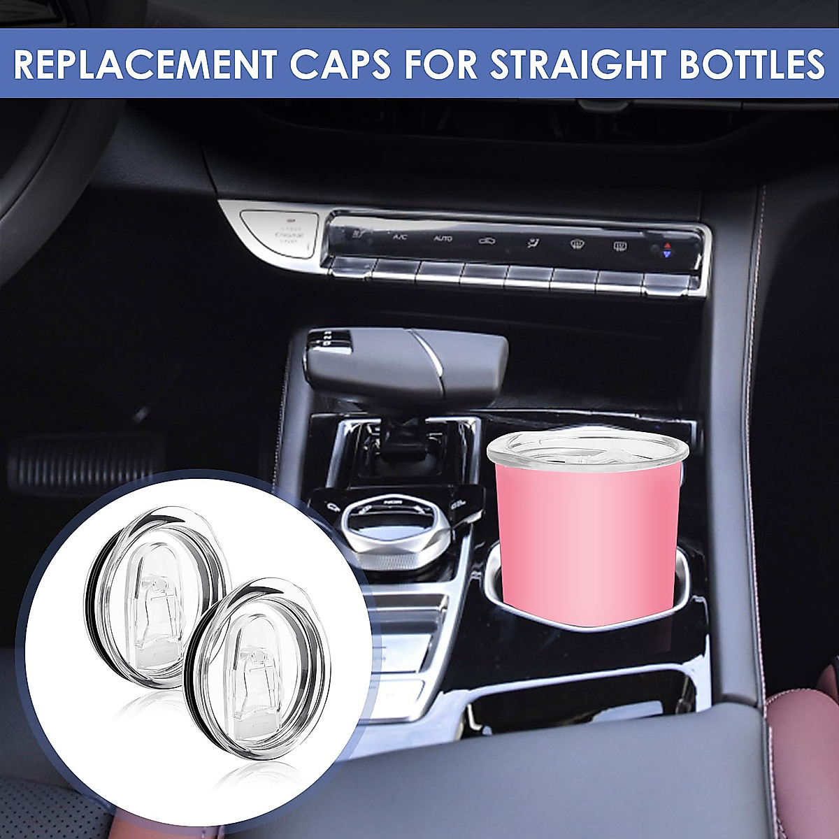 Telooco 2Pcs Compatible with 20 Oz Skinny Tumbler Replacement Lids Plastic Spill Proof Resistant Sliding Covers For Mouth Tumbler Cooler Cup