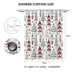 MEHOFOND Christmas Xmas Tree Winter Snowflake Pattern Shower Curtain for Bathroom Decor Washable Durable Fabric 72x72 in