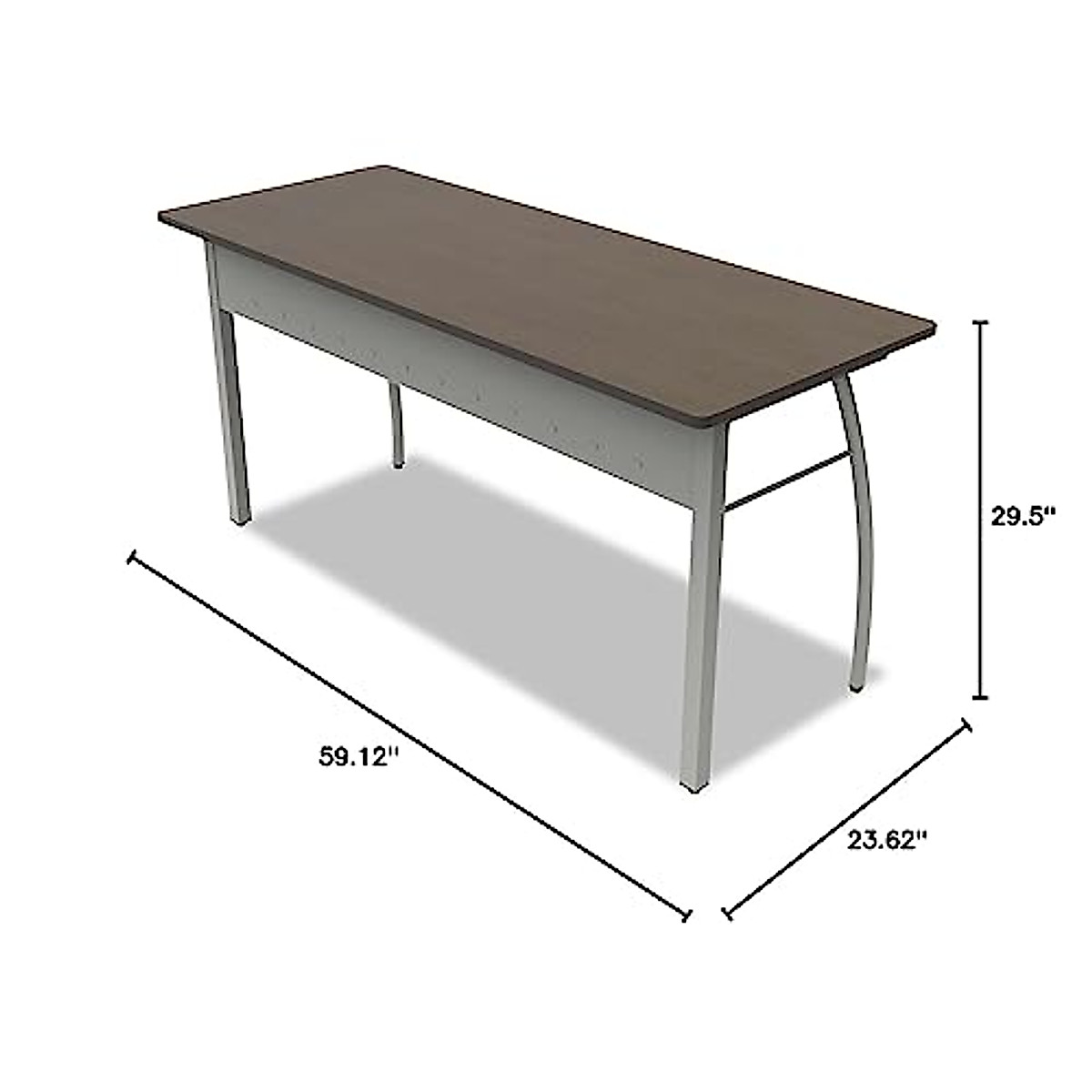 Linea Italia TR742MOC Trento Line Rectangular Desk, 59-1/8w x 23-5/8d x 29-1/2h, Mocha/Gray