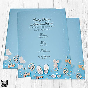 Hill Valley Greetings Classic Gifts Baby Stationary Paper - 60 Sheets - Great for Baby Shower Invitations, Announcements, Letters, Thank You (Blue)
