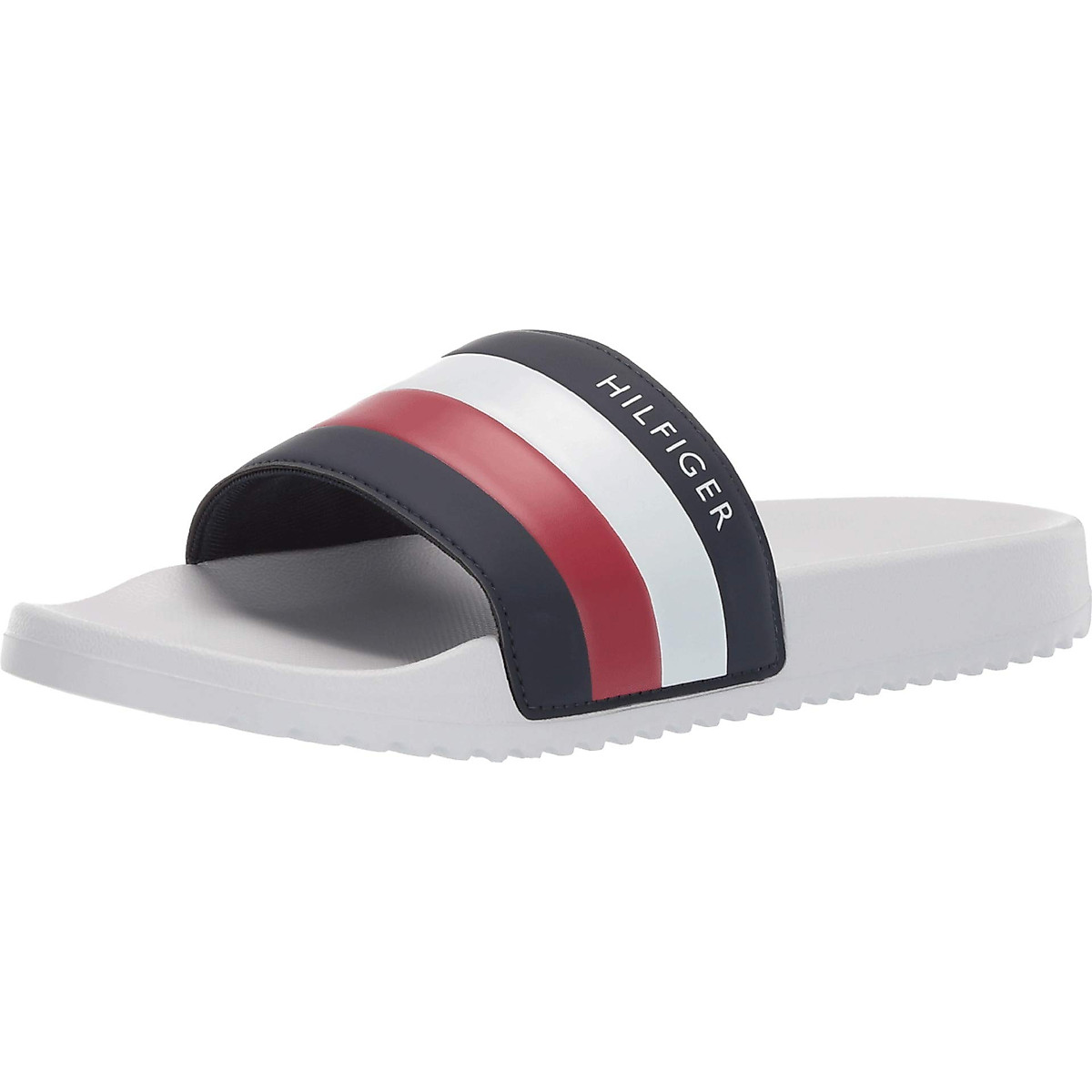 Tommy Hilfiger Men's Rozi Slide, White Multi 164, 10M