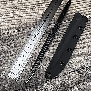 HUAAO HN9 9.4in 440C Stainless Steel Fixed Blade Knife with 4.7in Black Blade and Aviation Aluminum Handle for Outdoor, Tactical, Survival, Camping, Hunting and EDC