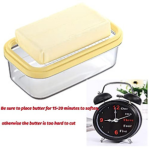Donfafecuer Butter Slicer Cutter Stainless Steel, Butter Dish Container with Lid, Refrigerator Suitable for Easy Cutting of Two 7oz Butter Sticks