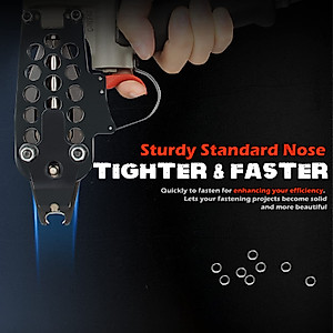 WOODPECKER C-760FA 16 Guage Pneumatic Hog Ring Gun, Standard 3.0mm Closure Diameter, 1/2-Inch Crown Hog Ring Staples, Power Hog Ring Gun Air Hog Ring Plier Tool for Wire Cages, Seat Making, Fencing