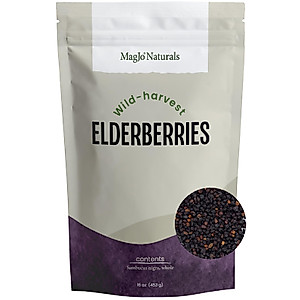 MagJo Naturals Dried Elderberry (1 Pound) Wild Harvest, Elder Berries, Elderberries Packaged in USA,
