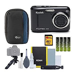 Kodak PIXPRO FZ45 Friendly Zoom Digital Camera (Black) Bundle with 32GB SD Memory Card, Camera Accessory Kit, and AAA Batteries (4-Pack) (4 Items)