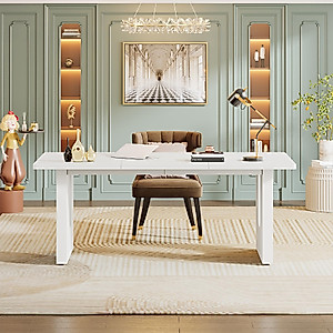 Tribesigns Modern Executive Desk, 70.9" Large Office Computer Desk, Conference Table Meeting Room Table, Simple Workstation Business Furniture for Home Office, White