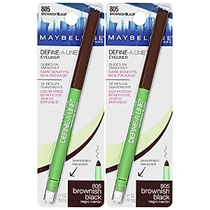 Maybelline New York Define-a-line Eyeliner Makeup, Brownish Black (Pack of 2)